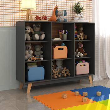 Nicho Infantil Organizar 9 Nichos Amelia Espresso Móveis Grafite/Nogal ...