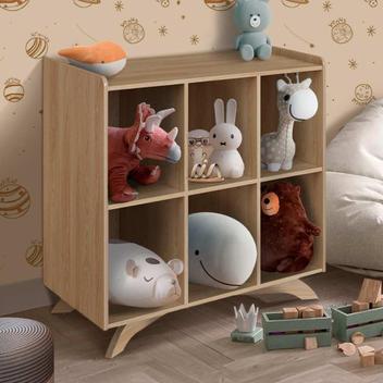 Nicho Organizador Infantil 6 Nichos Oak - COMPLETA MOVEIS - Nicho ...