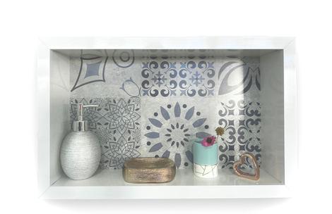 Nicho Para Banheiro Porcelanato Marbella 30x50x11 Borda de Alumínio ...