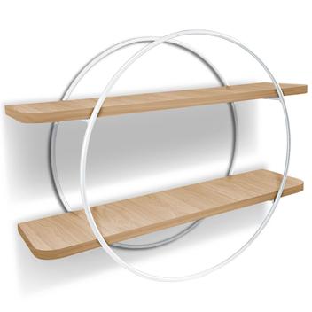 Nicho Prateleira Dupla 60x15 Cm Mdf De Parede Round Branco/Jade - Genus ...