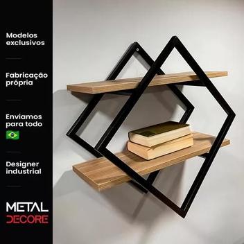 Nicho Suspenso De Ferro Com Madeira Modelo Kasper Novo - Metal Decore ...