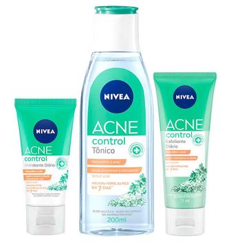 NIVEA Acne Control Kit Esfoliante Facial 75ml + Tônico Facial 200ml ...