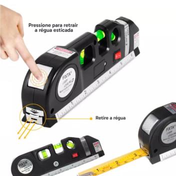 Nível Laser 3 Linhas Cruz Trena Régua Nivelador Profissional - levelPro - Nível a Laser ...