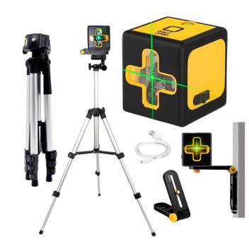 Nível Laser Portátil Verde 20m Teto Parede 2 Linhas Recarregável Com ...