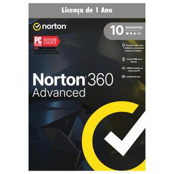 Norton 360 Advanced - Licença de 1 ano para 10 Dispositivos - Versão ...