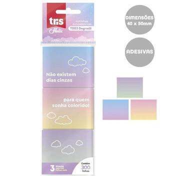 Nota Auto Adesiva Tris - Bloco Adesivo / Post-it - Magazine Luiza