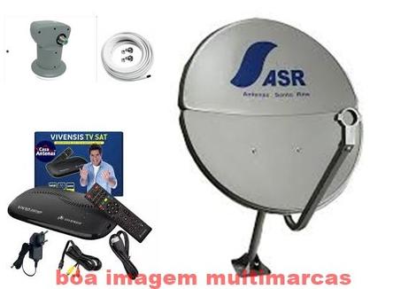 Nova Antena Parabólica 60cm com Receptor Digital SatHd Visiontec VT1000 ...