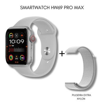 Novo Smartwatch Hw69 Pro 2024 Tela Amoled 49mm ChatGpt C/ 2 Pulseiras ...