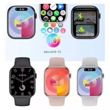 Novo Smartwatch W99+ Plus 45mm Amoled Ilha Dinâmica Micro Os 10 2GB NFC ...