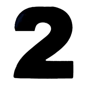 Número 2 em ACM Preto 125mm - 600-2 - NUMERAL - Letras e Números ...