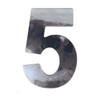 Número 5 em ACM Espelhado 125mm - 300-5 - NUMERAL - Letras e Números ...