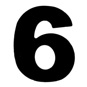 Número 6 em ACM Preto 125mm - 600-6 - NUMERAL - Letras e Números ...