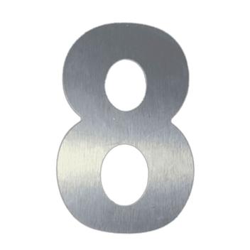 Número 8 em ACM Aço Escovado 125mm - 400-8 - NUMERAL - Letras e Números ...