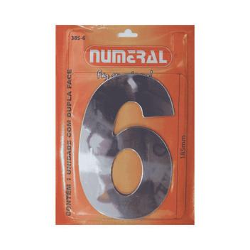 Número Residencial 6 Numeral Em ACM Cromado - Letras e Números ...