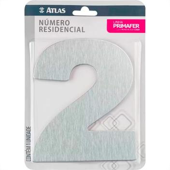 Numero Residencial Atlas Escovado 6Cm Nº 2 - Letras e Números ...