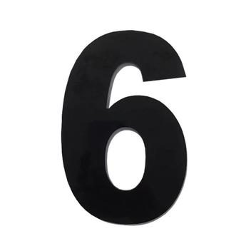 Número Residencial em Alumínio Preto N. 6 - 185mm Numeral - Letras e ...