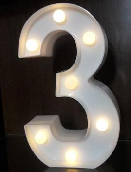 Números LED 22 cm - Modelos Diversos - DK - Letras e Números ...