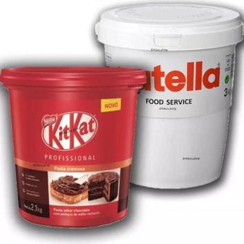 Nutella 3Kg Balde Gigante + Creme Kit Kat - Ferrero - Creme de Avelã ...