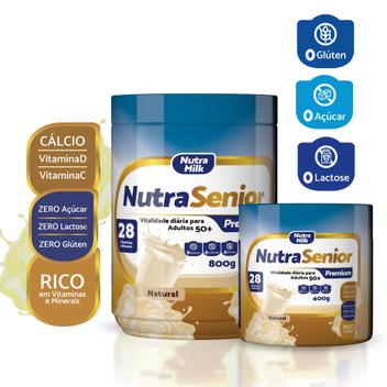 Nutra Senior 50+ Premium 400g - Zero Lactose e Zero Açúcar - Nutramilk ...