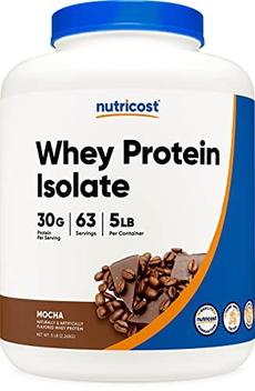 Nutricost Whey Protein Isolado (Mocha) 5LBS - Sem Glúten e Não-OGM - Whey Protein Isolado ...