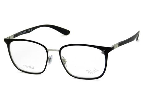 Óculos de grau Ray Ban RB6486 2861 - Black On Silver / Demo Lens ...