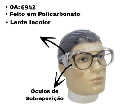 Óculos De Proteção Antiembaçante Segurança Com Sobreposição - Loja ...