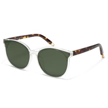 Óculos de sol SOJOS Fashion Round SJ2057 transparentes/verdes para ...