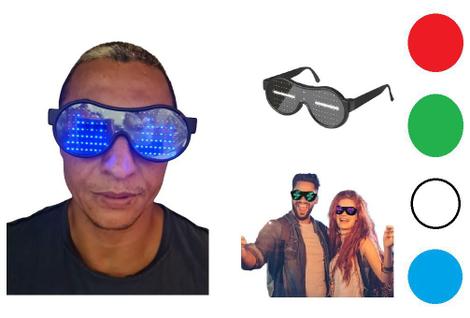 Óculos Dinâmico Led c/ 16 Efeitos p/ Festa, Rave, Balada, Carnaval, Tik ...