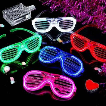 Óculos LED Neon com 6 Cores - Brilham no Escuro - Ideal para Festas ...