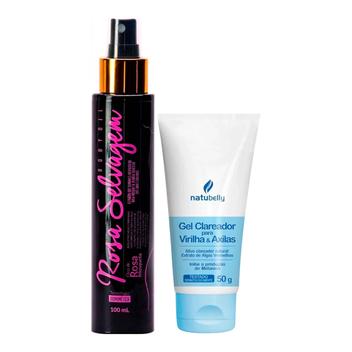 Óleo Clareador Rosa Selvagem e Gel Clareador Axilas e Virilha - Rosa ...