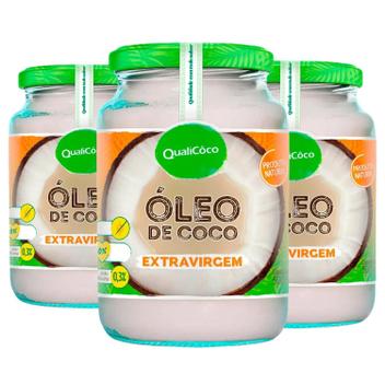 Oleo De Coco Coconut Qualicoco Extra Virgem 500Ml (3 Vidros) - Óleo de ...