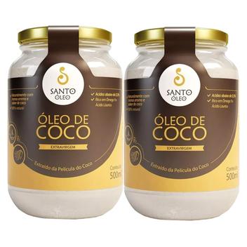 Óleo de Coco Santo Óleo Extra Virgem Pote 500ml Kit c/ 2un - Santo Oleo ...