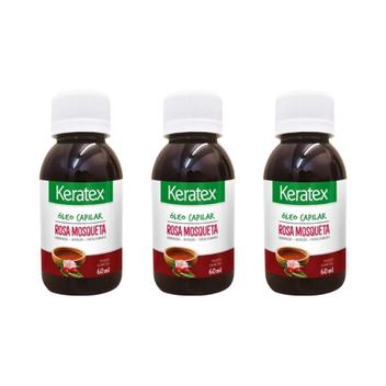 Oleo Fixed Keratex Rosa Mosqueta 60Ml - Kit Com 3Un - Óleo Capilar ...