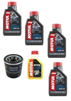 Óleo Motul 20W50 4L + Filtro Fram Ph6017 + 2 Litros Motocool - Filtro ...