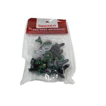 Olho com trava Verde para Amigurumi Circulo - Embalagem 10 Pares ...
