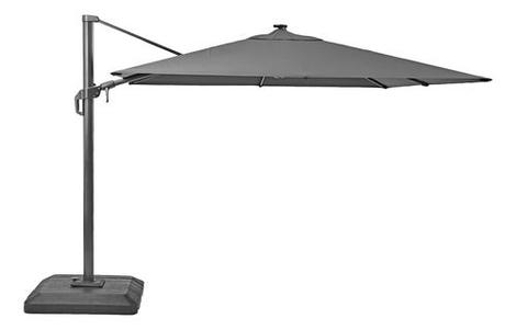 Ombrelone Guarda Sol Lateral Retangular 288cm Cinza Base Led - Naterial ...