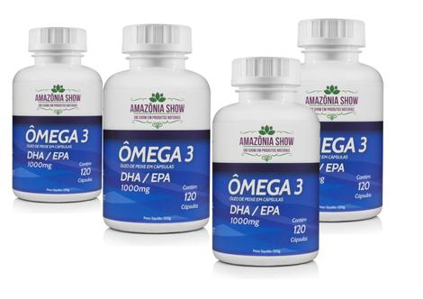 Omega 3 120 capsulas 1000mg Combo com 4 Frascos - Amazonia Show - Ômega ...