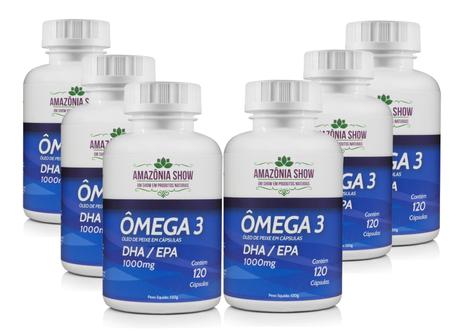 Omega 3 120 Capsulas 1000mg Combo com 6 Frascos - Amazonia Show - Ômega ...