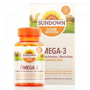 Omega 3 1290mg premium sem odor sundown naturals com 72 capsulas ...