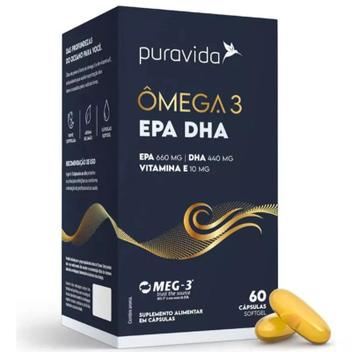 Ômega 3 Epa 660mg Dha 440mg Vit. E 10mg 60caps Puravida - Ômega 3 ...