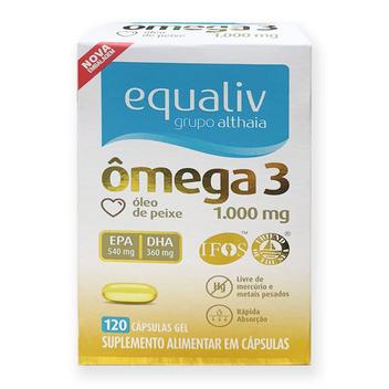 Ômega 3 EPA DHA 1000 Mg Óleo de Peixe Equaliv 120 Cápsulas - Ômega 3 ...