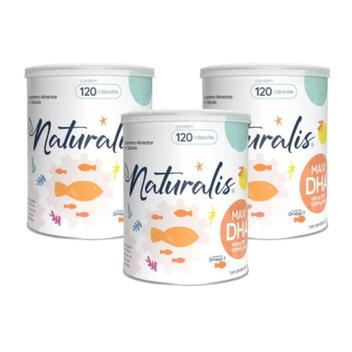Omega 3 Maxi DHA Naturalis 120 Cáps 1500mg DHA Kit 3 Latas - Ômega 3 ...