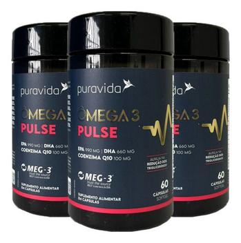 Ômega 3 Pulse 3 X 60 Cápsulas Puravida - Ômega 3 / Óleo de Peixe ...