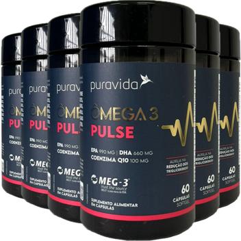 Ômega 3 Pulse 6 X 60 Cápsulas Puravida - Ômega 3 / Óleo de Peixe ...