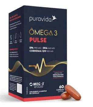 Ômega 3 Pulse Epa + Dha + Coenzima q10 60Caps PURAVIDA Omega - Ômega 3 ...