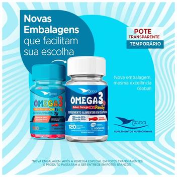 Ômega 3 TG Family Sabor Cereja 18 EPA 12 DHA 120 Cápsulas - Global Suplementos - Ômega 3 / Óleo ...