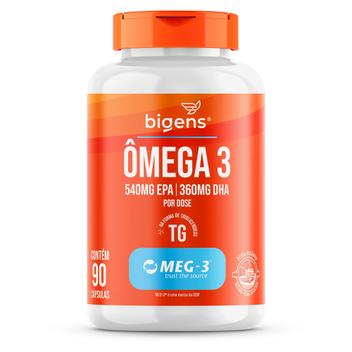 Ômega 3 TG, triglicerídeos, 540MG EPA 360MG DHA, Selo MEG3, Biogens 90 ...