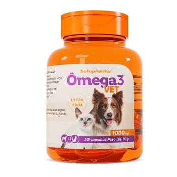 Ômega 3 Vet 1000mg Para Cães E Gatos Botupharma 30 Capsulas - Ômega 3 ...
