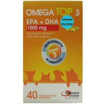 Omega Top 3 EPA + DHA 1000mg Suplem. Alimentar C/ 40 cápsulas Moles ...
