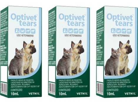 Optivet Tears 10ml - Vetnil - 3 Unidades - Farmácia Pet - Magazine Luiza